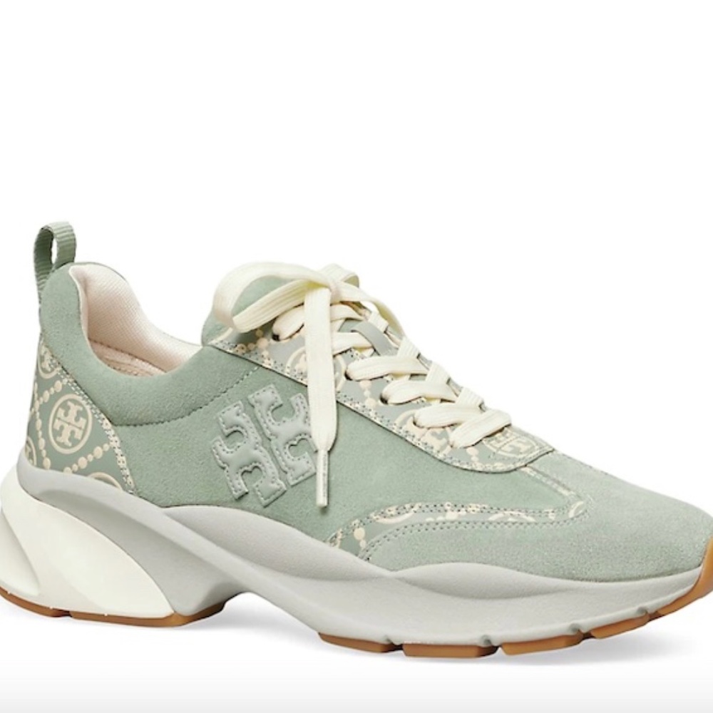 Tory Burch T Monogram Good Luck Trainer Size 9 - Gem